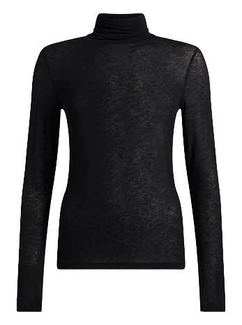 CARACTÈRE Viscose, Polyamide, Cashmere, Elastane Turtleneck Top - Black