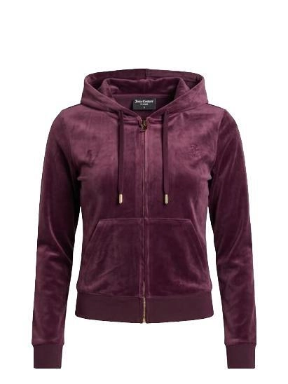 Juicy Couture Chenille Hooded Zipper Sweatshirt - Red