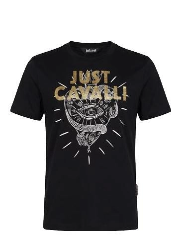 Just Cavalli Cotton Logo Print T-shirt - Black