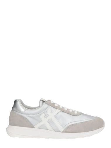 Fitflop Leather Low-top Sneakers With Suede And Lamé Accents - Silver