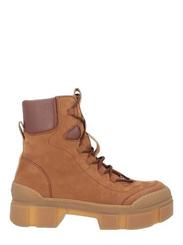 VIC MATIE Two-tone Nubuck Lace-up Ankle Boots - Beige