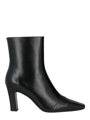 Lola Cruz Ankle Boots Leather With Geometric Heel - Black