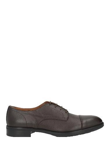 DOUCAL'S Dark Leather Lace-up Derby Shoes - Brown