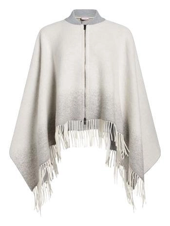 Peserico Light Virgin Wool And Polyamide Cape - Light Grey