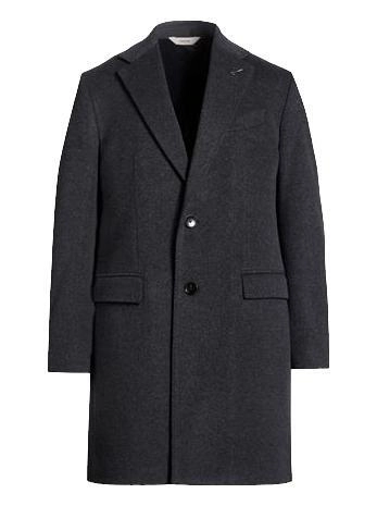 PAOLONI Wool & Cashmere Single-breasted Coat - Charcoal