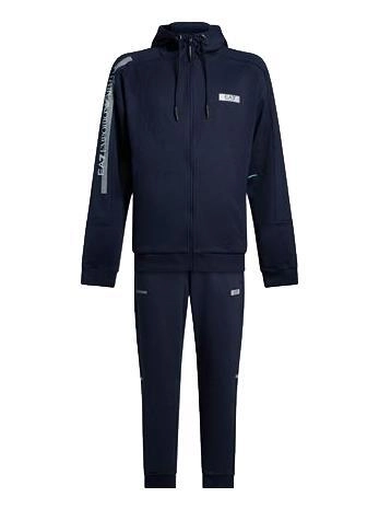 EA7 Tracksuit With Hood And Zipper Closure - Navy