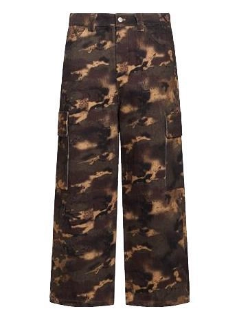 DISCLAIMER Military Cotton Camouflage Print Cargo Jeans - Green