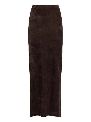 ALYSI Chocolate Maxi Skirt In Viscose And Polyamide - Brown