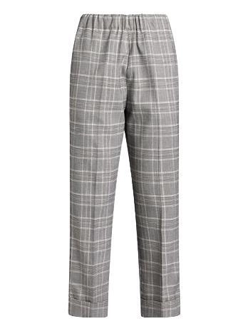 SHIRTAPORTER Glen Plaid Tapered Pants - Grey
