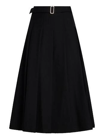 Officine Générale Midi Skirt In Virgin Wool - Black