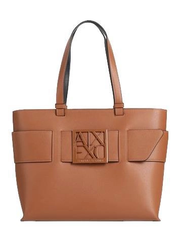 Armani Exchange Tan Textile Fibers Tote Bag - Brown