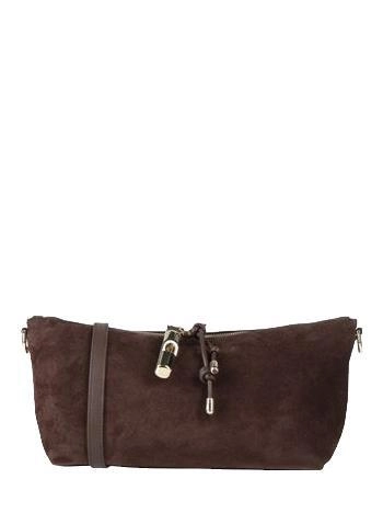 Furla Suede Cross Body Bag - Dark Brown