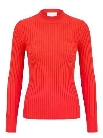 FORTE_FORTE Virgin Wool Ribbed Knit Sweater - Tomato Red