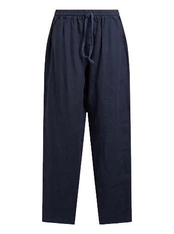 Fedeli Midnight Linen Tapered Leg Pants - Blue