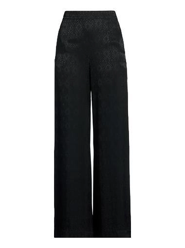 PUROTATTO Wide Leg Jacquard Viscose & Acetate Pants - Black