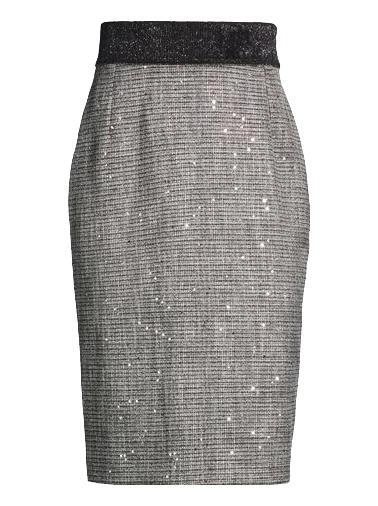 PUROTATTO Midi Skirt With Sequins - Grey