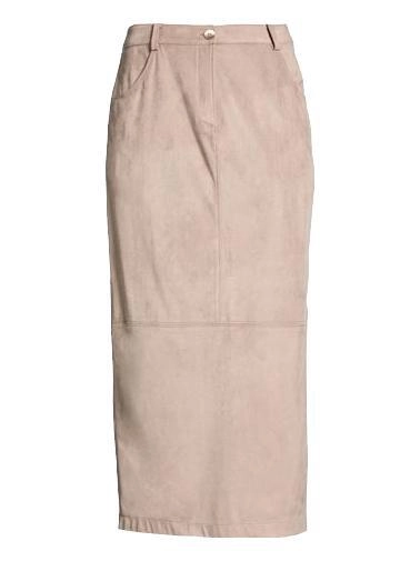 PUROTATTO Midi Skirt In Taupe Polyester And Elastane - Grey
