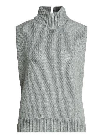 Fabiana Filippi Wool, Silk, And Cashmere Blend Sleeveless Turtleneck - Grey