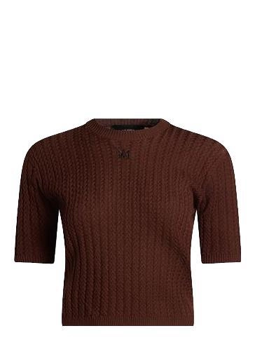 Amiri Cable-knit Sweater With Embroidered Logo - Brown
