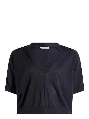 Peserico Cardigan In Midnight Linen And Cotton - Blue