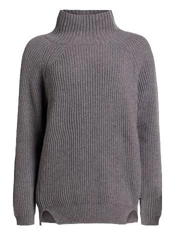 ARAGONA Cashmere Turtleneck Sweater - Grey