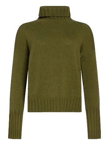 ARAGONA Military Cashmere Turtleneck Sweater - Green