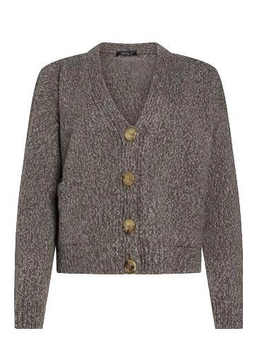 ARAGONA Baby Alpaca Wool Blend Cardigan - Brown