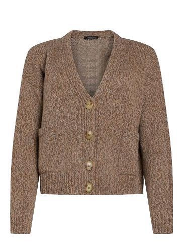 ARAGONA Baby Alpaca Wool Blend Cardigan - Camel