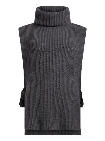 CARACTÈRE Sleeveless Ribbed Knit Turtleneck - Charcoal