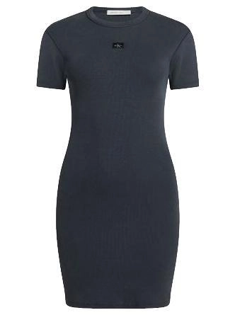Calvin Klein Ribbed Jersey T-shirt Mini Dress - Navy