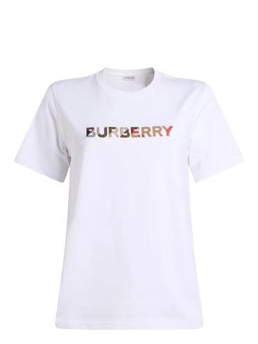 Burberry Cotton T-shirt With Appliqué Logo - White