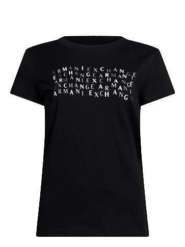 Armani Exchange Logo Print Cotton T-shirt - Black