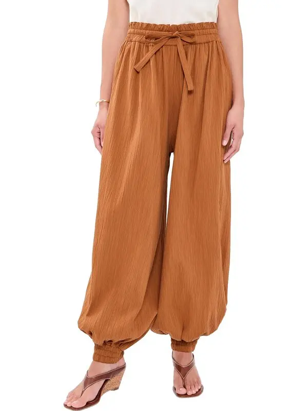 Rodebjer Ramia Textured Weave Pants - Nutty