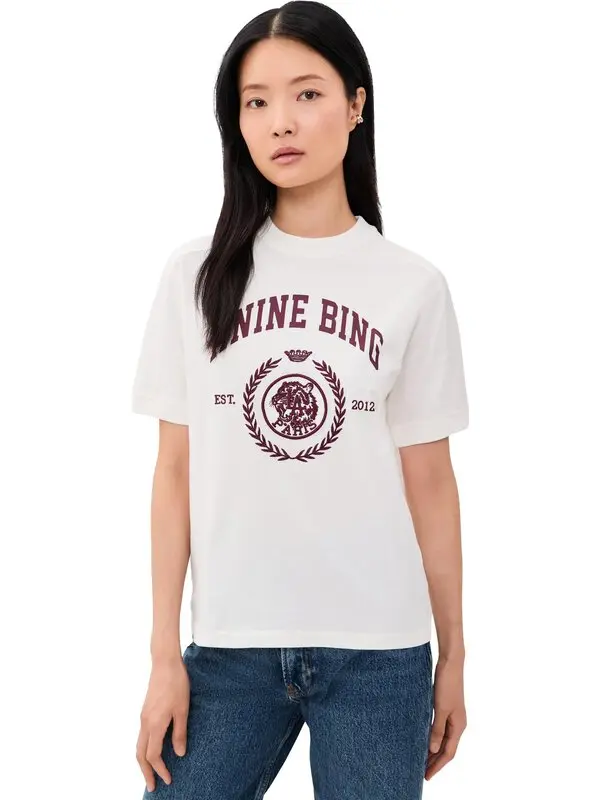 ANINE BING Jaylin Collegiate Tee - Cream