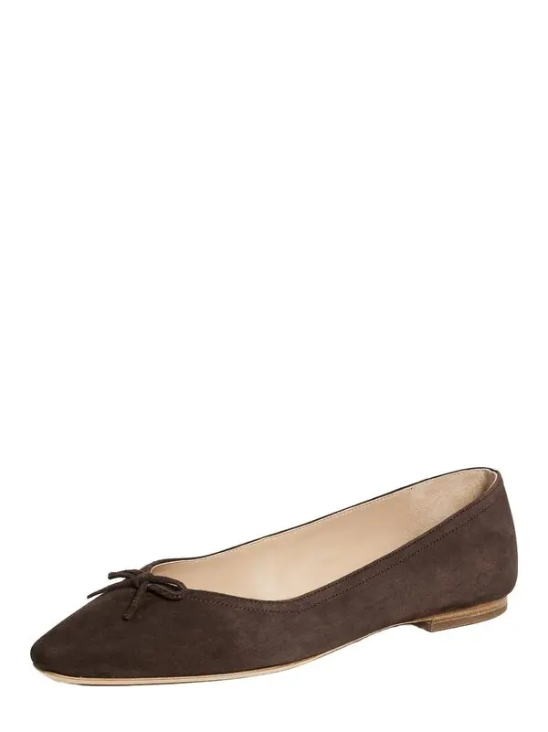 Veronica Beard Cailey Suede Pointed Toe Flats - Espresso