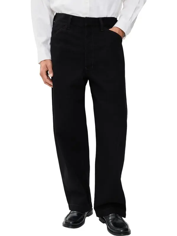 LEMAIRE Maxi Workwear Pants In Cotton Denim - Black