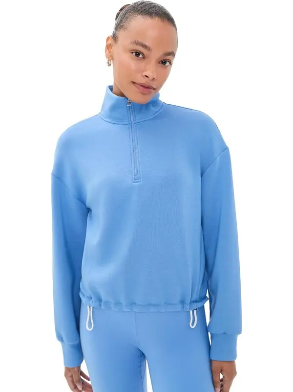 Varley Sian Cropped Half Zip Sweatshirt - Marina