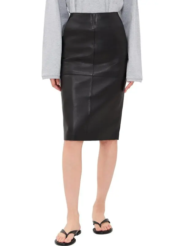 A.emery Wright Leather Skirt - Black