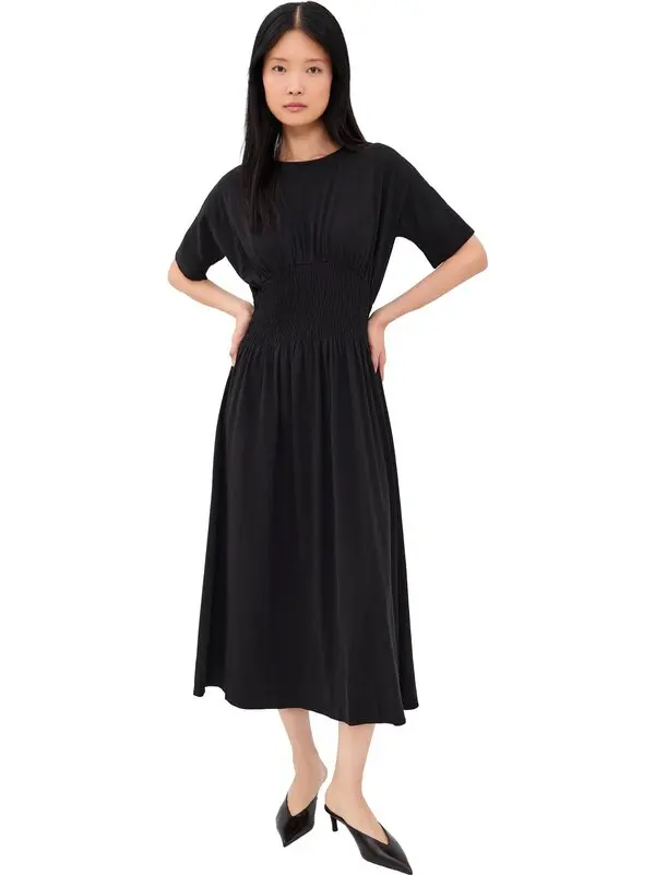 Merlette Gallen Smocked Waist Maxi Dress - Black