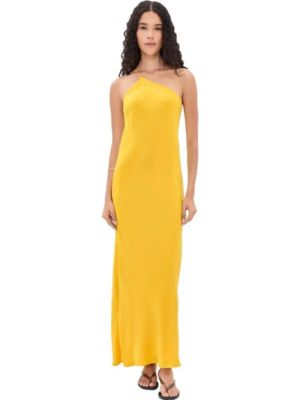 LESET Arielle One-shoulder Maxi Dress - Daffodil
