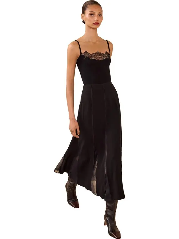 Ulla Johnson Elia Midi Skirt - Noir