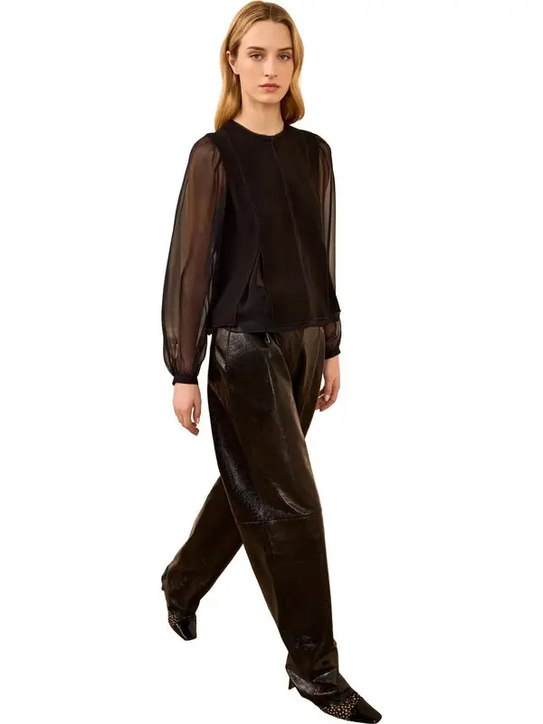 Ulla Johnson Lucette Long Sleeve Blouse - Noir