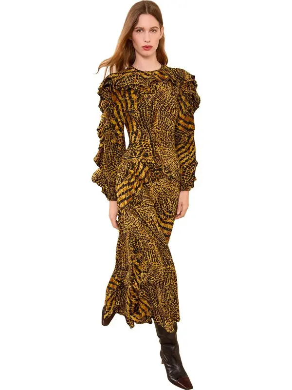 Ulla Johnson Dara Long Sleeve Silk Dress - Wren