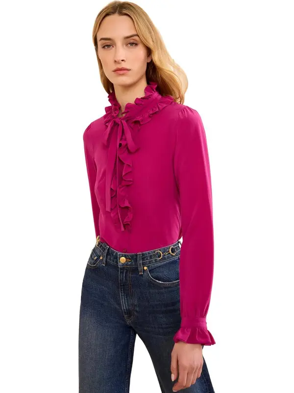 Ulla Johnson Catroux Silk Blouse - Orchid