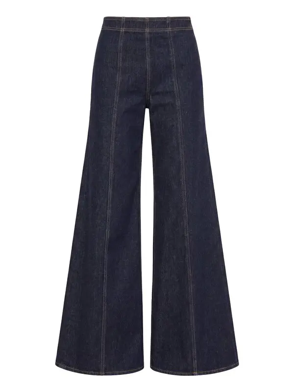 Ulla Johnson Bianca Wide Leg Seamed Jeans - Tigris
