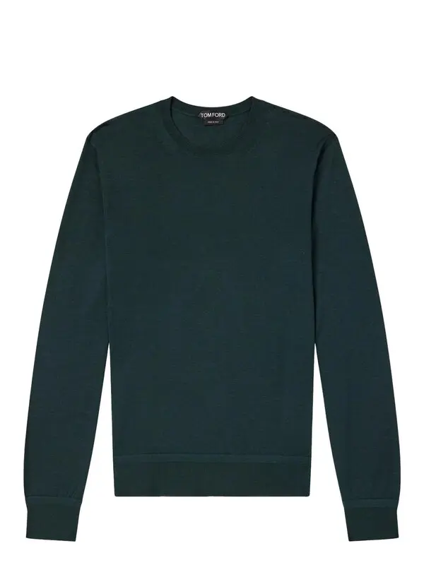 TOM FORD Cashmere And Silk-blend Fine Gauge Sweater - Green