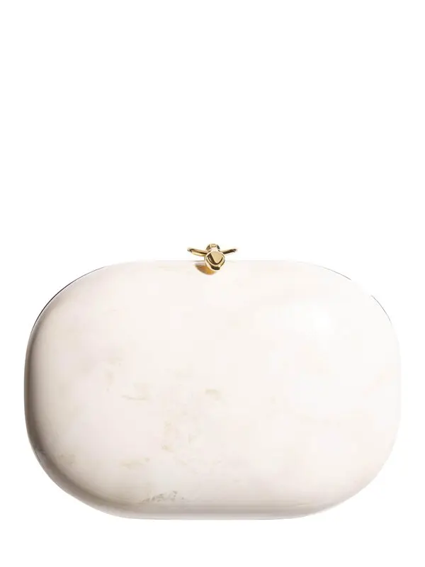 Jeffrey Levinson Oval Elina Clutch Bag - Ivory