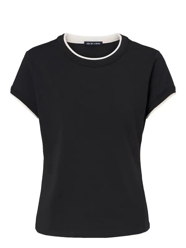 Veronica Beard Devin Cotton-blend T-shirt - Black