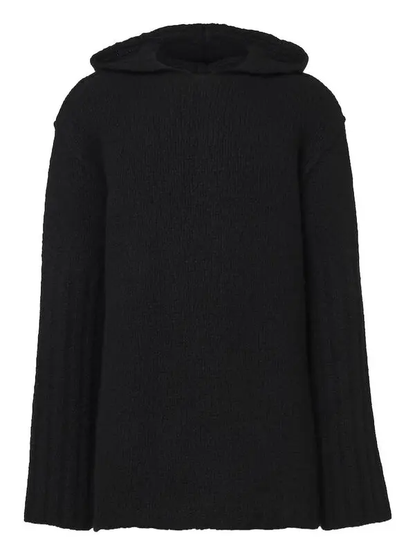 Rick Owens Hooded Cashmere And Silk Blend Sweater - Black