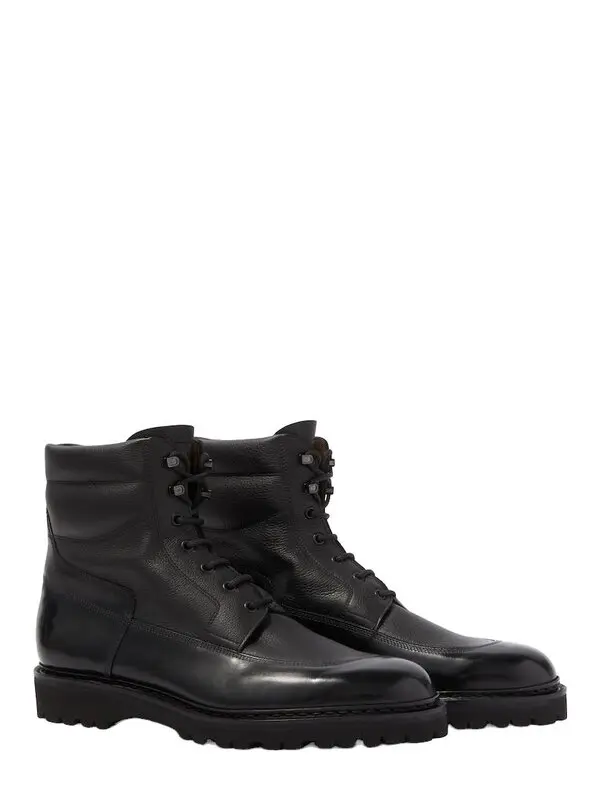 John Lobb Peak Leather Lace-up Boots - Black